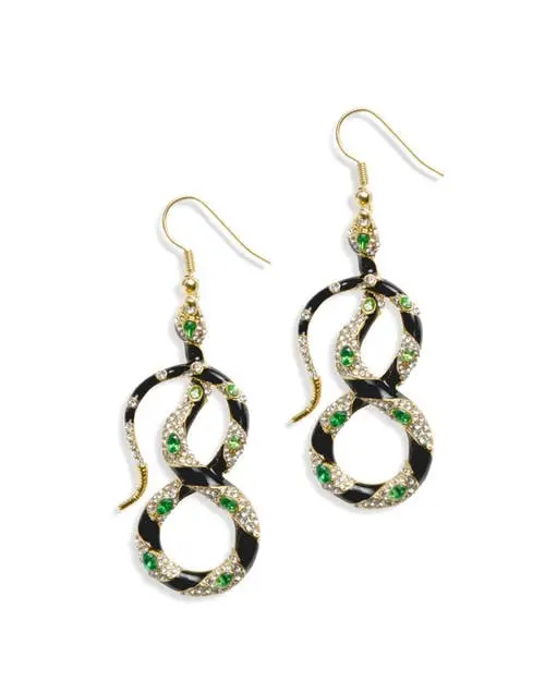 BILL SKINNER STUDIO Bejewelled Serpent Drop Earrings - Snake
