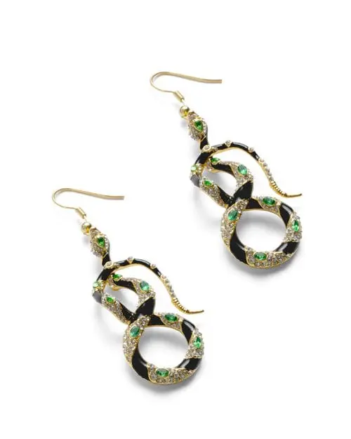 BILL SKINNER STUDIO Bejewelled Serpent Drop Earrings