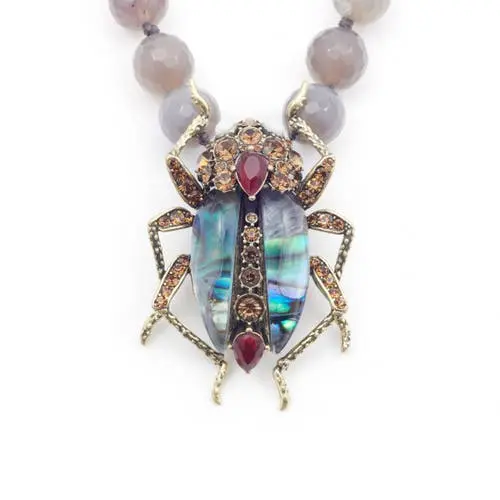 BILL SKINNER STUDIO Bejewelled Statement Necklace - Beetle