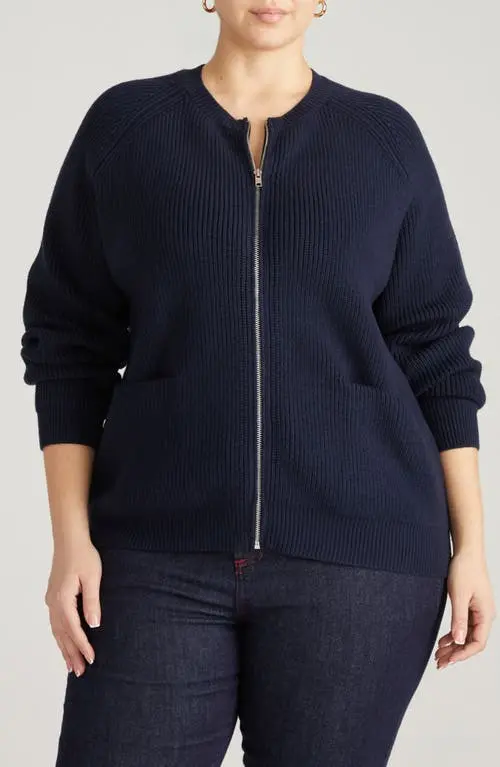 Universal Standard Vicki Zip-up Cardigan - Midnight Blue