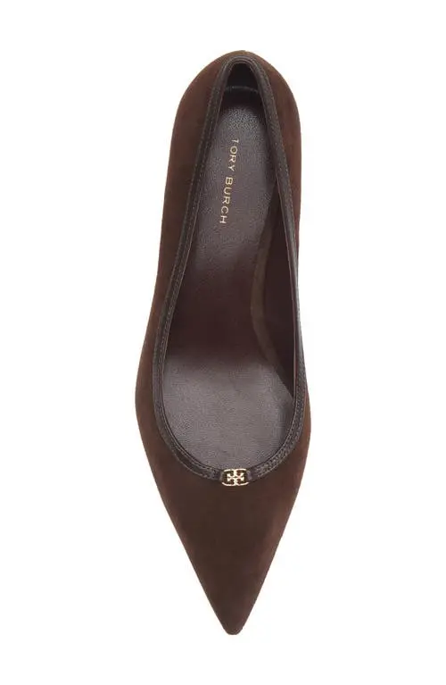 Tory Burch Double T Buckle Kitten Heel Pump - Dark Cocoa/dark Cocoa
