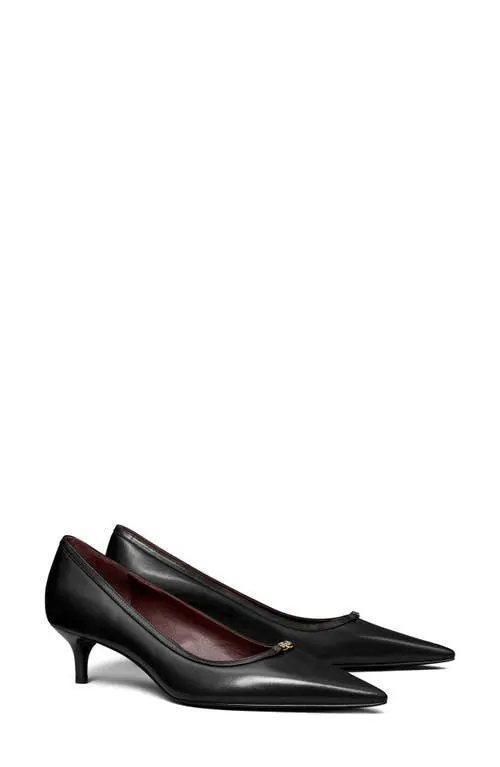 Tory Burch Double T Buckle Kitten Heel Pump - Perfect Black/perfect Black