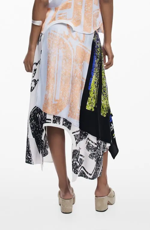 Desigual Printed Asymmetric Maxi Skirt