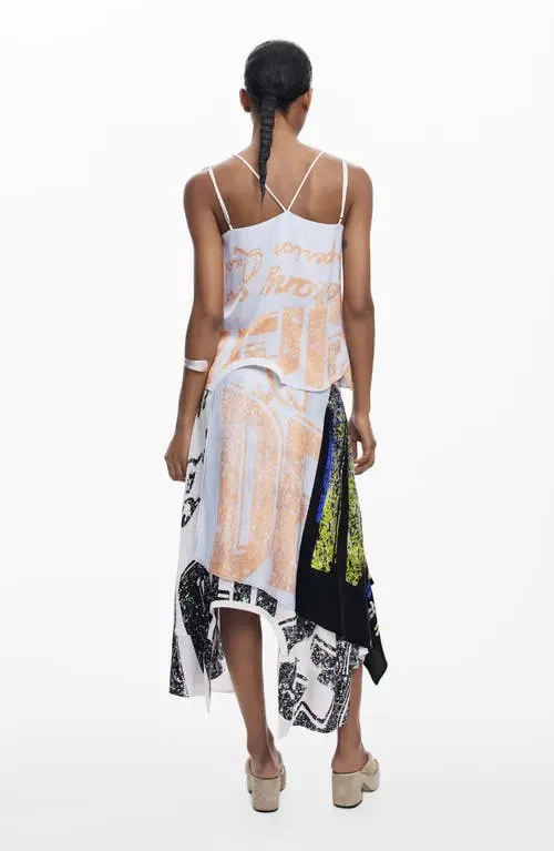 Desigual Printed Asymmetric Maxi Skirt