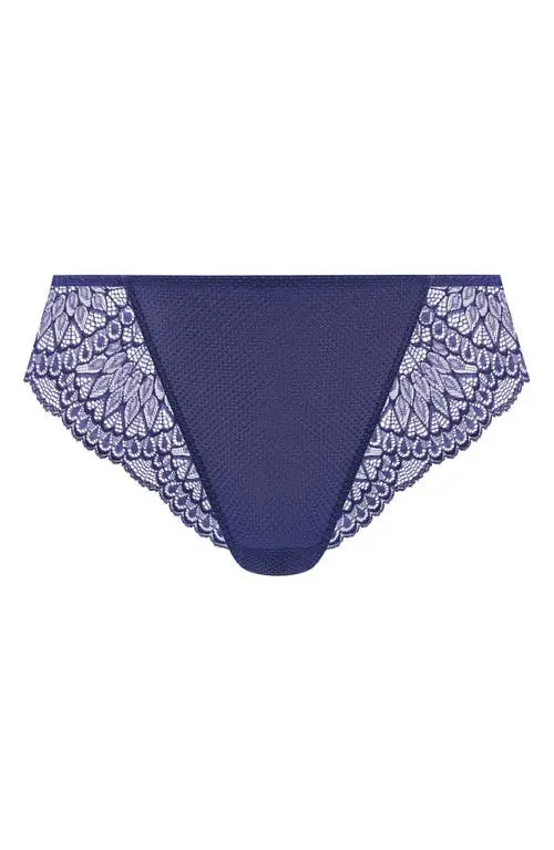 Elomi Tiernie Lace & Mesh Thong - Denim