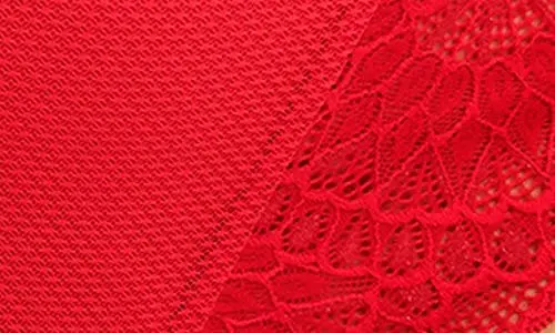 Elomi Tiernie Lace & Mesh Thong - Red