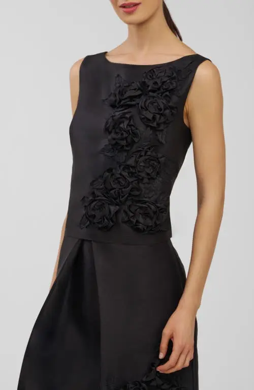 KAY UNGER Anita Floral Appliqué Sleeveless Top