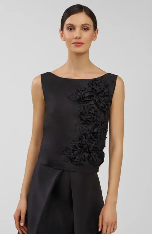 KAY UNGER Anita Floral Appliqué Sleeveless Top