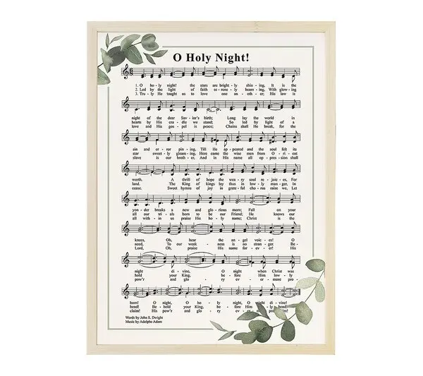 SINCERE SURROUNDINGS 24' O Holy Night Hymn Thin Frame