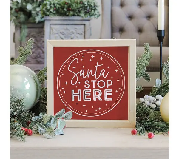 SINCERE SURROUNDINGS 10' Santa Stop Red Rustic Rame