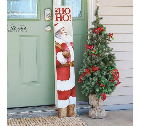 SINCERE SURROUNDINGS 47' Santa Art Ho Ho Ho Por Ch Board - One-color