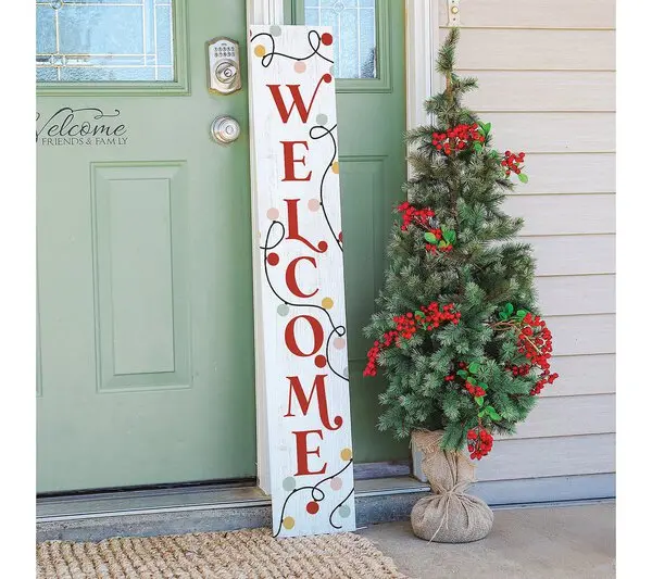 SINCERE SURROUNDINGS 47' Welcome Lights Porch B Oard - One-color