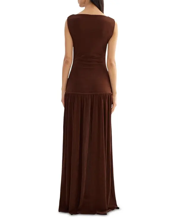 LAMARQUE Drop Waist Maxi Dress - Brown