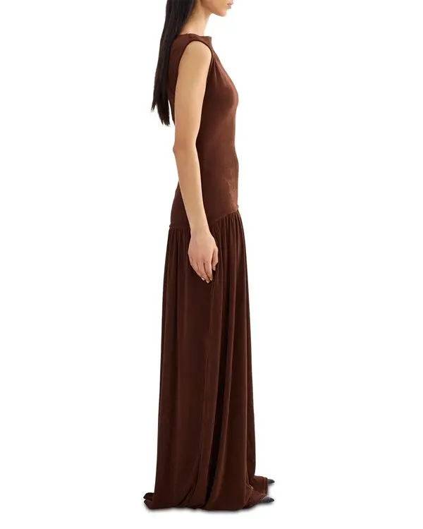LAMARQUE Drop Waist Maxi Dress - Brown