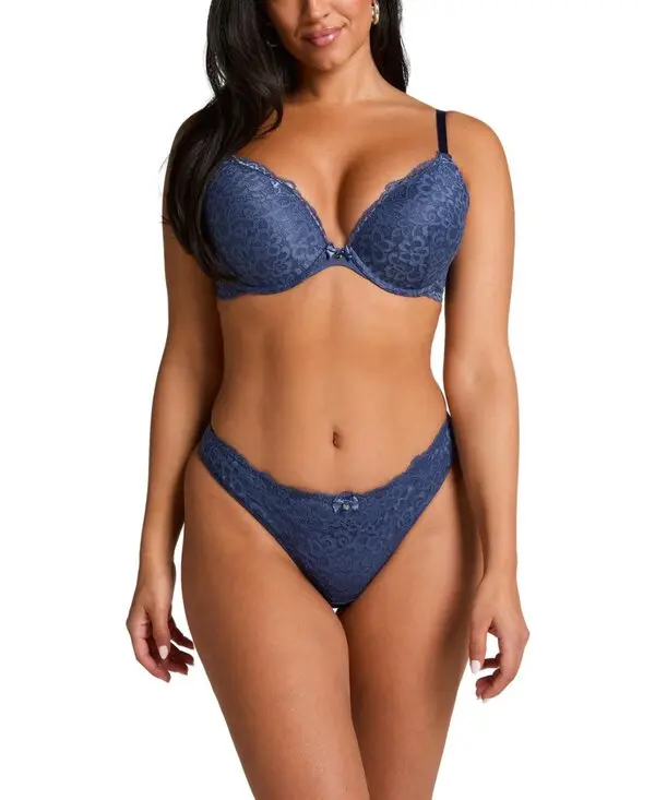 Hunkemoller Marine Padded Push-up Underwired Bra - Blue Indigo