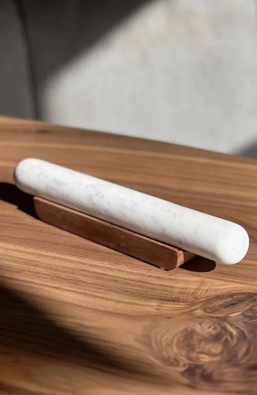 VERVE CULTURE Marble Rolling Pin & Wood Base
