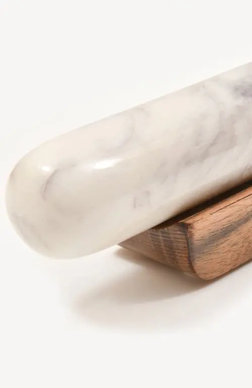 VERVE CULTURE Marble Rolling Pin & Wood Base