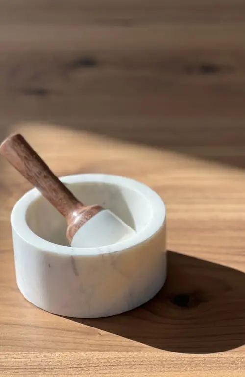 VERVE CULTURE Marble Mortar And Pestle