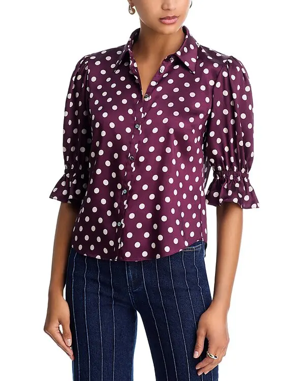 Cinq À Sept Camille Polka Dot Blouse