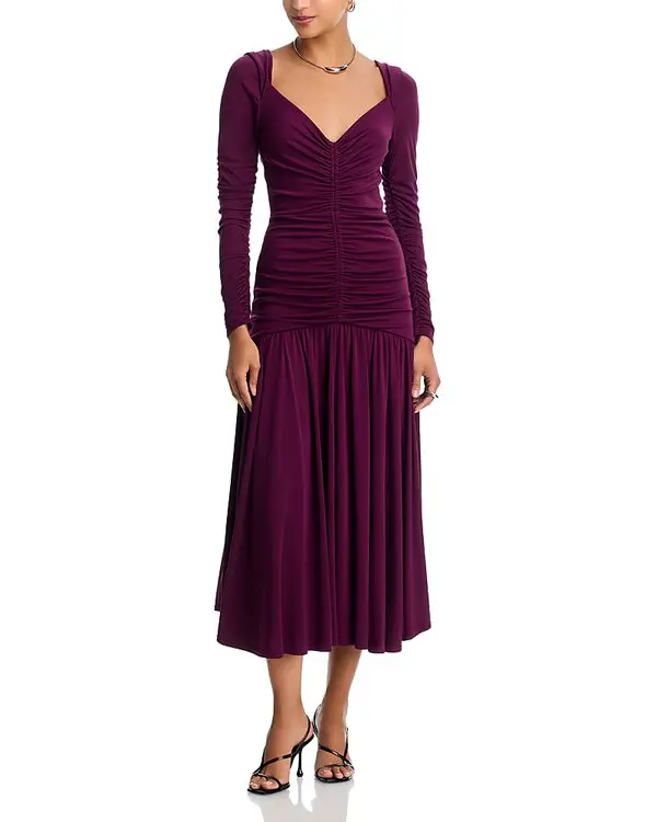 Cinq À Sept Evedene Ruched Midi Dress