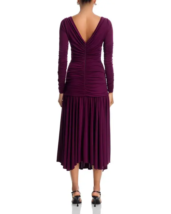 Cinq À Sept Evedene Ruched Midi Dress