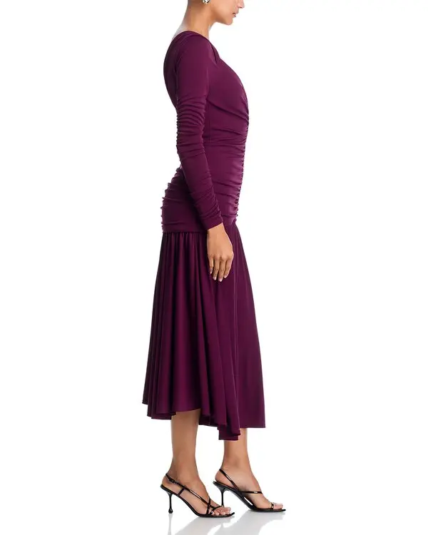 Cinq À Sept Evedene Ruched Midi Dress
