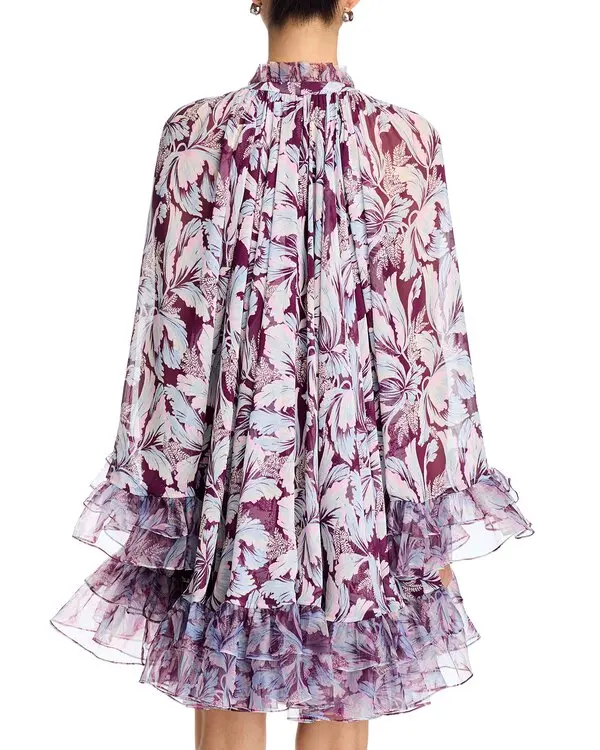 Cinq À Sept Multi Tulip Mini Dress - Deep Plum