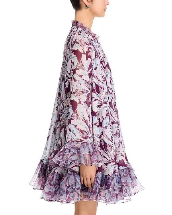 Cinq À Sept Multi Tulip Mini Dress - Deep Plum