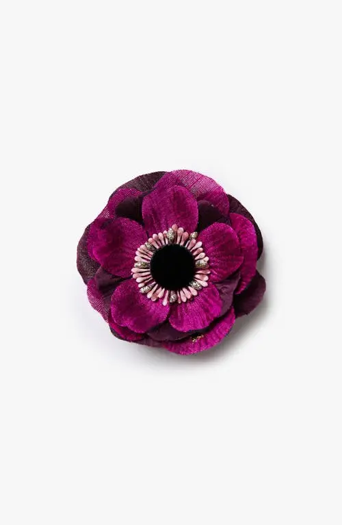 HELENA SIMON The Anemone Floral Brooch - Magenta