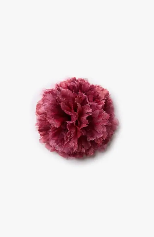 HELENA SIMON Carnation Floral Brooch - Dark Pink