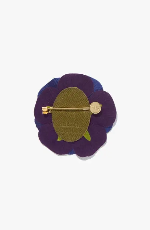 HELENA SIMON The Anemone Floral Brooch - Indigo