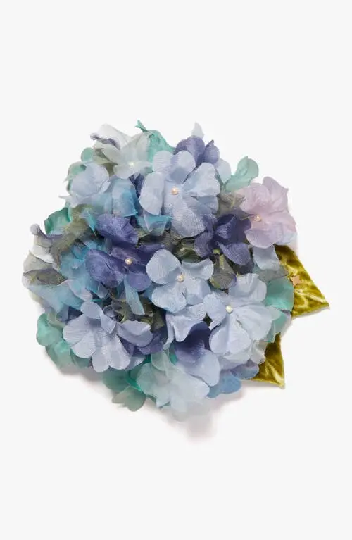 HELENA SIMON Hydrangea Floral Brooch - Blue