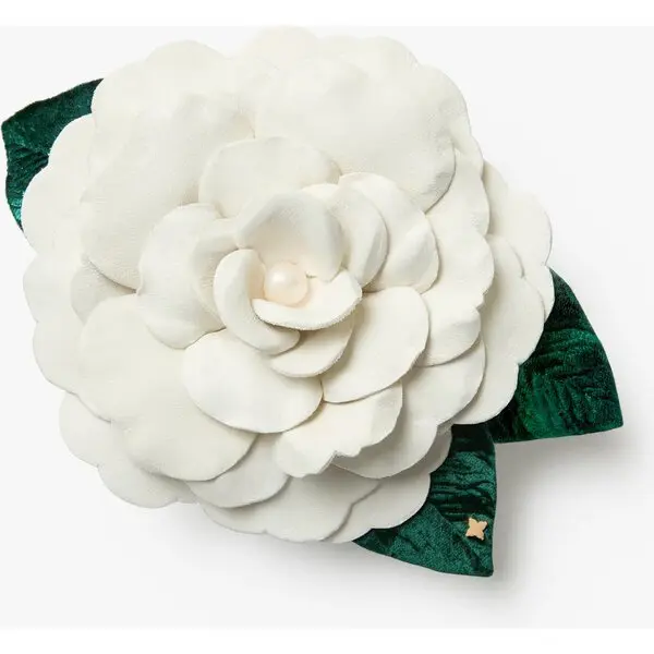 HELENA SIMON The Large Gardenia Floral Brooch - White