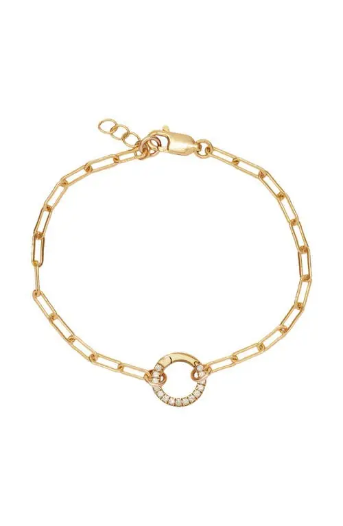 MADE BY MARY Jude Charm Bracelet With Cz Link Lock - Gold Filled
