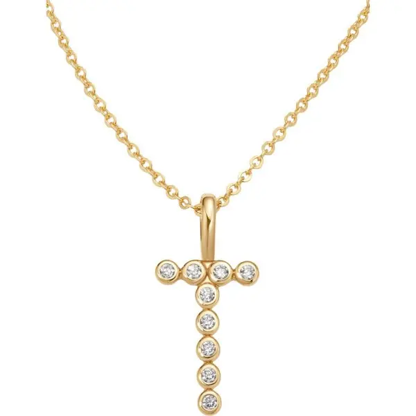 MADE BY MARY Cz Poppy Initial Pendant Necklace - Gold Vermeil Initial T