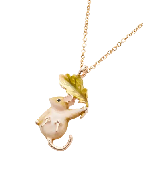 FABLE ENGLAND Enamel Dormouse Short Necklace - Multi & Gold
