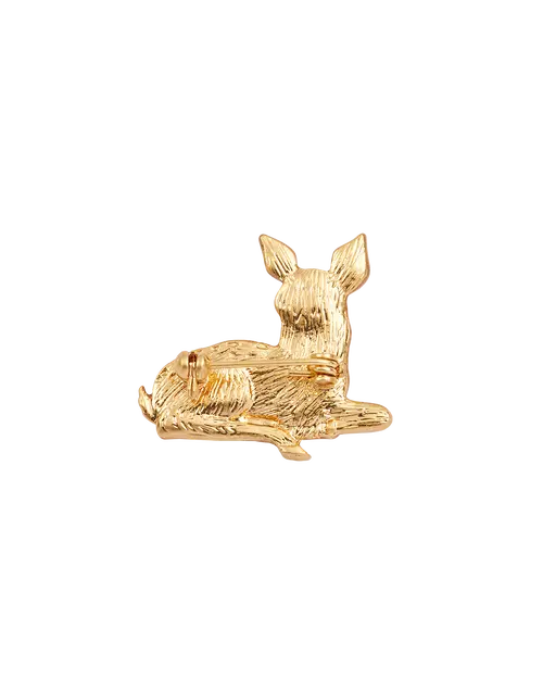 FABLE ENGLAND Resting Fawn Enamel Brooch
