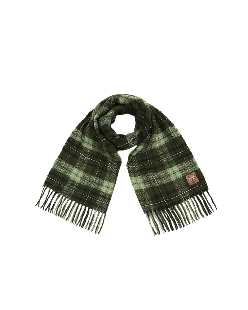 FABLE ENGLAND Cathy Green Boucle Scarf - Emerald Green