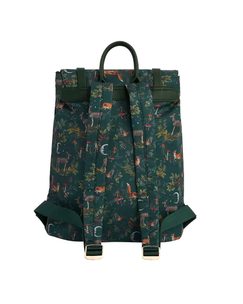 FABLE ENGLAND Printed Buckle Backpack - Woodland Green