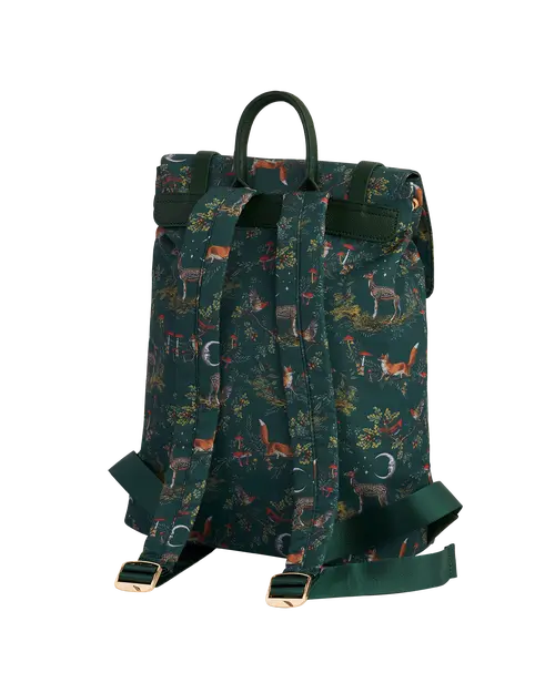 FABLE ENGLAND Printed Buckle Backpack - Woodland Green