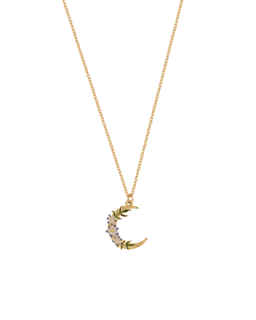 FABLE ENGLAND Nightshade Moon Pendant Necklace - Gold