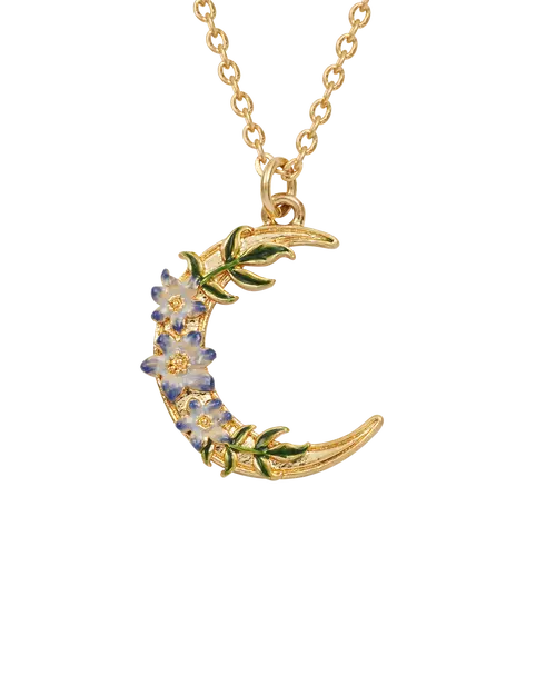 FABLE ENGLAND Nightshade Moon Pendant Necklace - Gold