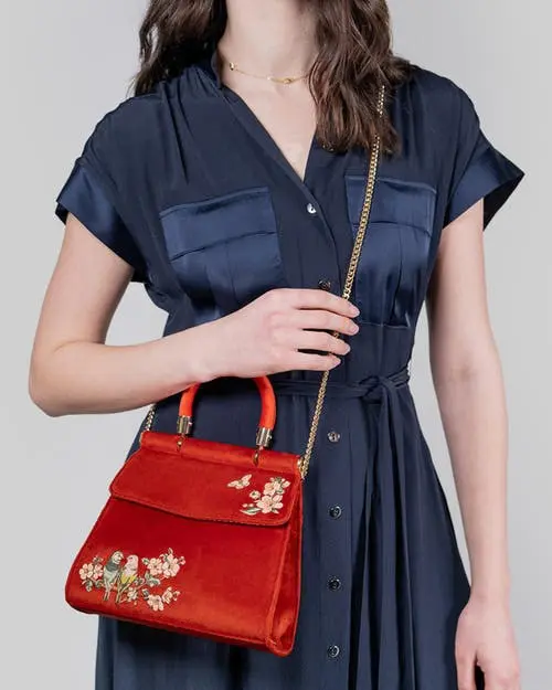 FABLE ENGLAND Lovebirds Mini Top Handle Tote