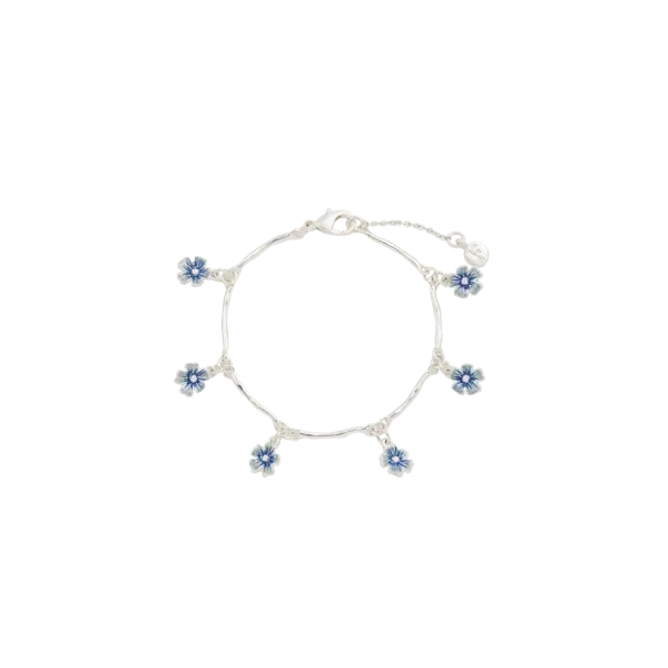 FABLE ENGLAND Forget-me-not Silver Bracelet - Blue & Silver
