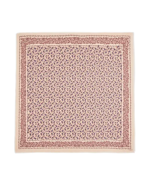 FABLE ENGLAND Paisley Folk Square Scarf - Caramel