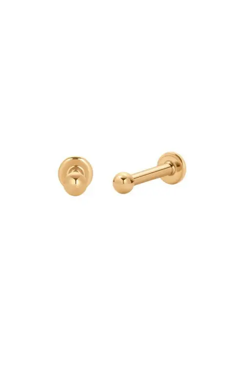 MADE BY MARY 14k Gold Bead Stud Earring - 14k Solid Gold - Pair