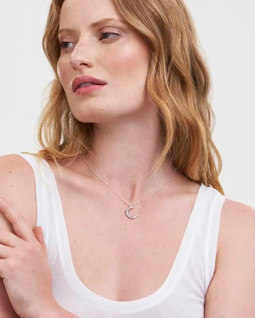 FABLE ENGLAND Nightshade Moon Pendant Necklace - Silver