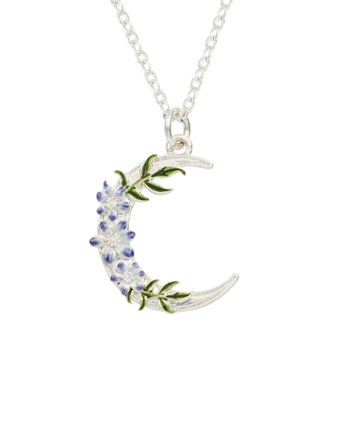 FABLE ENGLAND Nightshade Moon Pendant Necklace - Silver