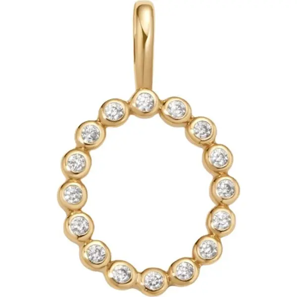 MADE BY MARY Cz Poppy Charm - Gold Vermeil Initial O