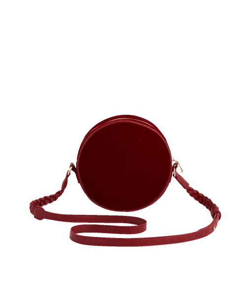 FABLE ENGLAND Star Gazing Rabbit Embroidered Circle Bag - Ruby Red